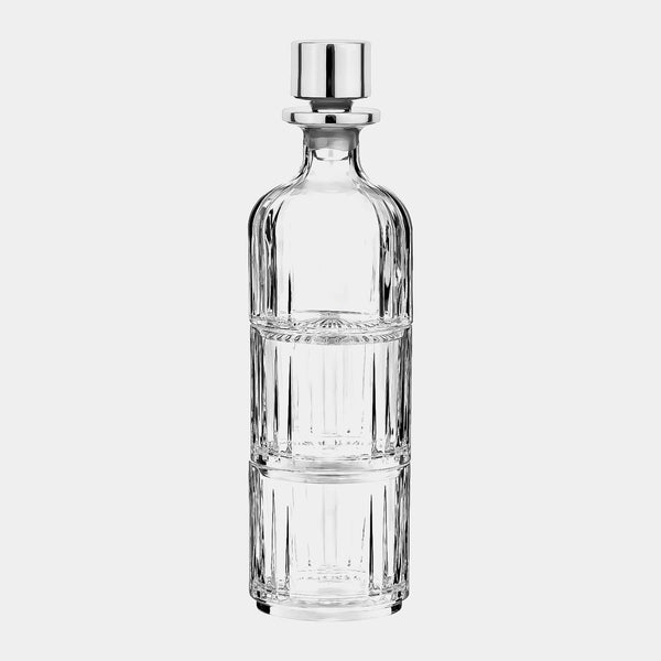 Crystal Bar Set of Carafe and Teo Glasses, Silver-Plated Decoration ...