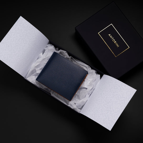 Men's Wallet ANTORINI in Navy and Cognac, 8cc – ANTORINI®