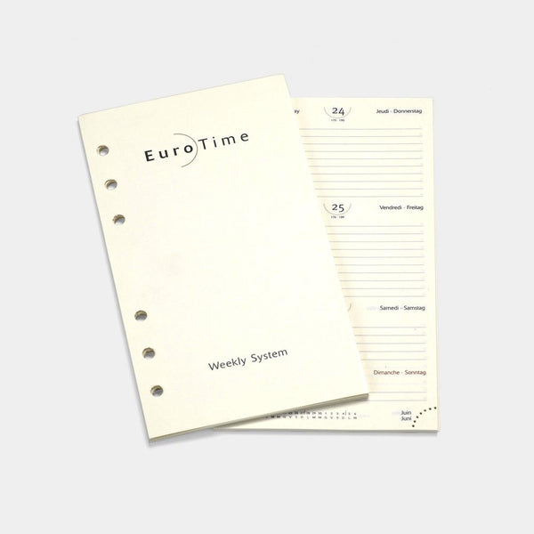 A5 Week on Two Pages Diary 2026 refill for Organisers, 5 languages, Iv ...