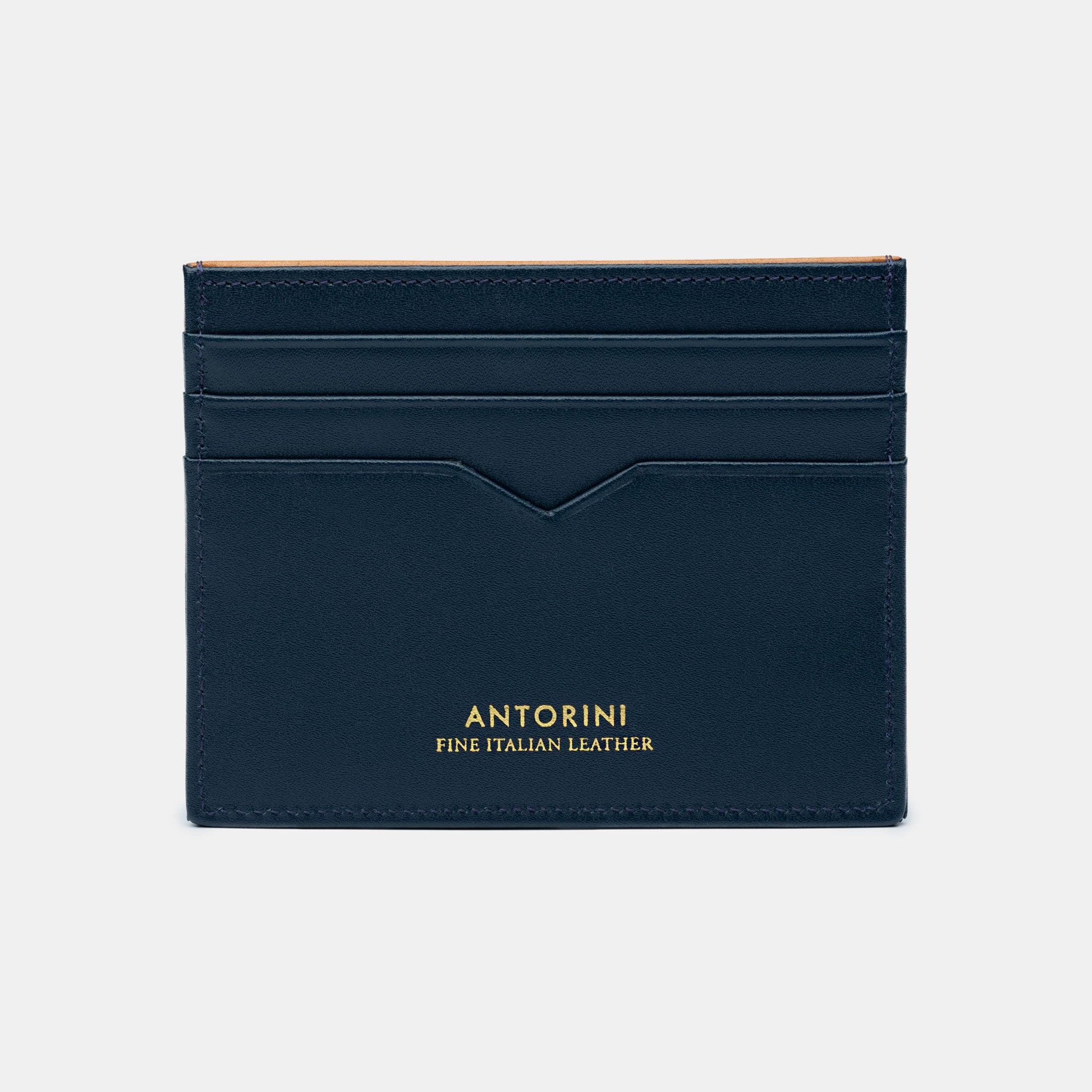 Leather Card Wallet in Navy and Cognac – ANTORINI®