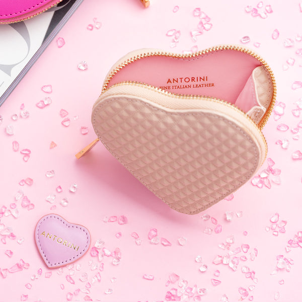 ANTORINI Coin Heart Purse in Beige Pyramids – ANTORINI®