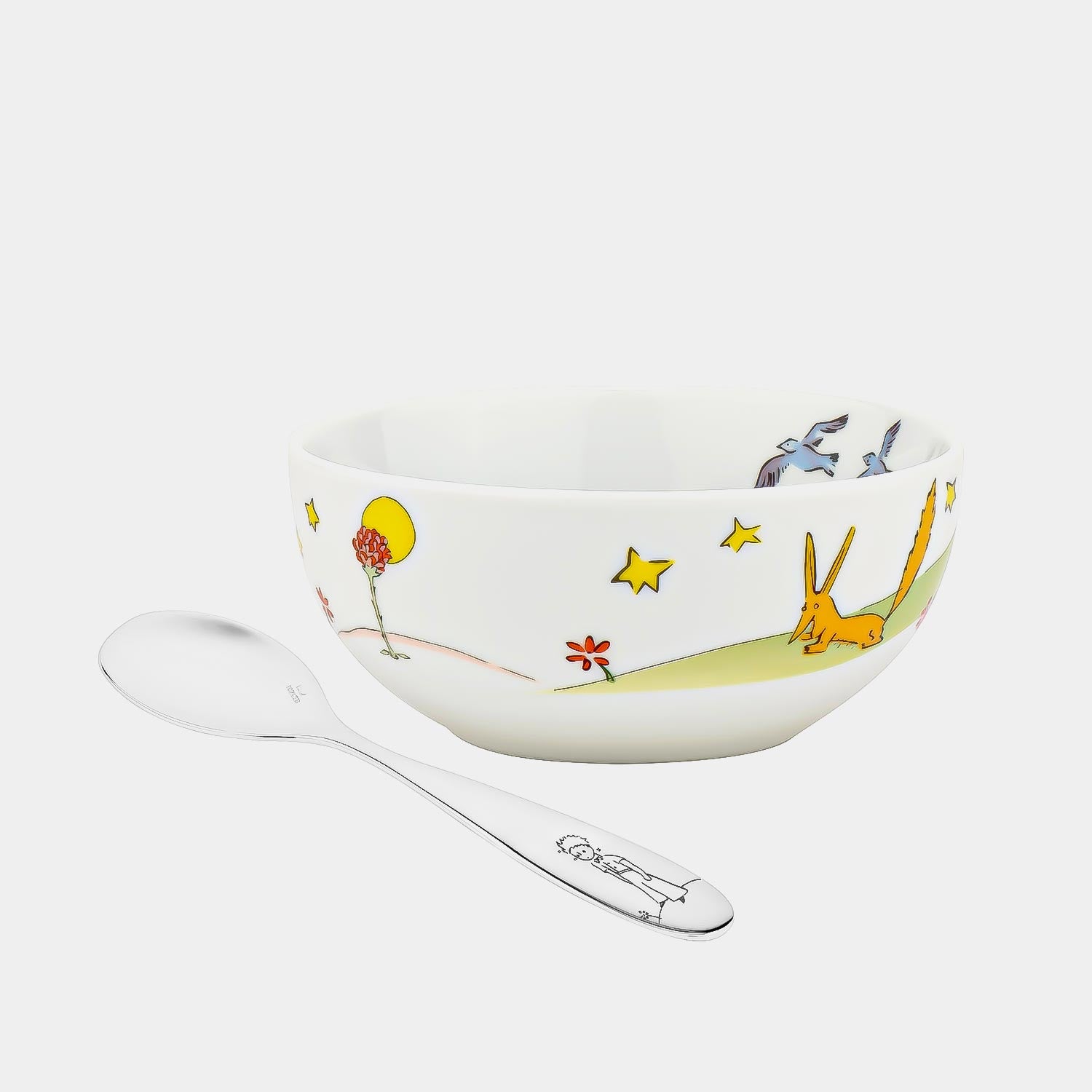 Children's The Little Prince Table Set, Porcelain Bowl & Silver-plated ...