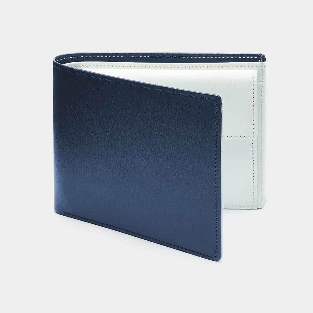 Leather Men's Wallet in Navy and White – ANTORINI®