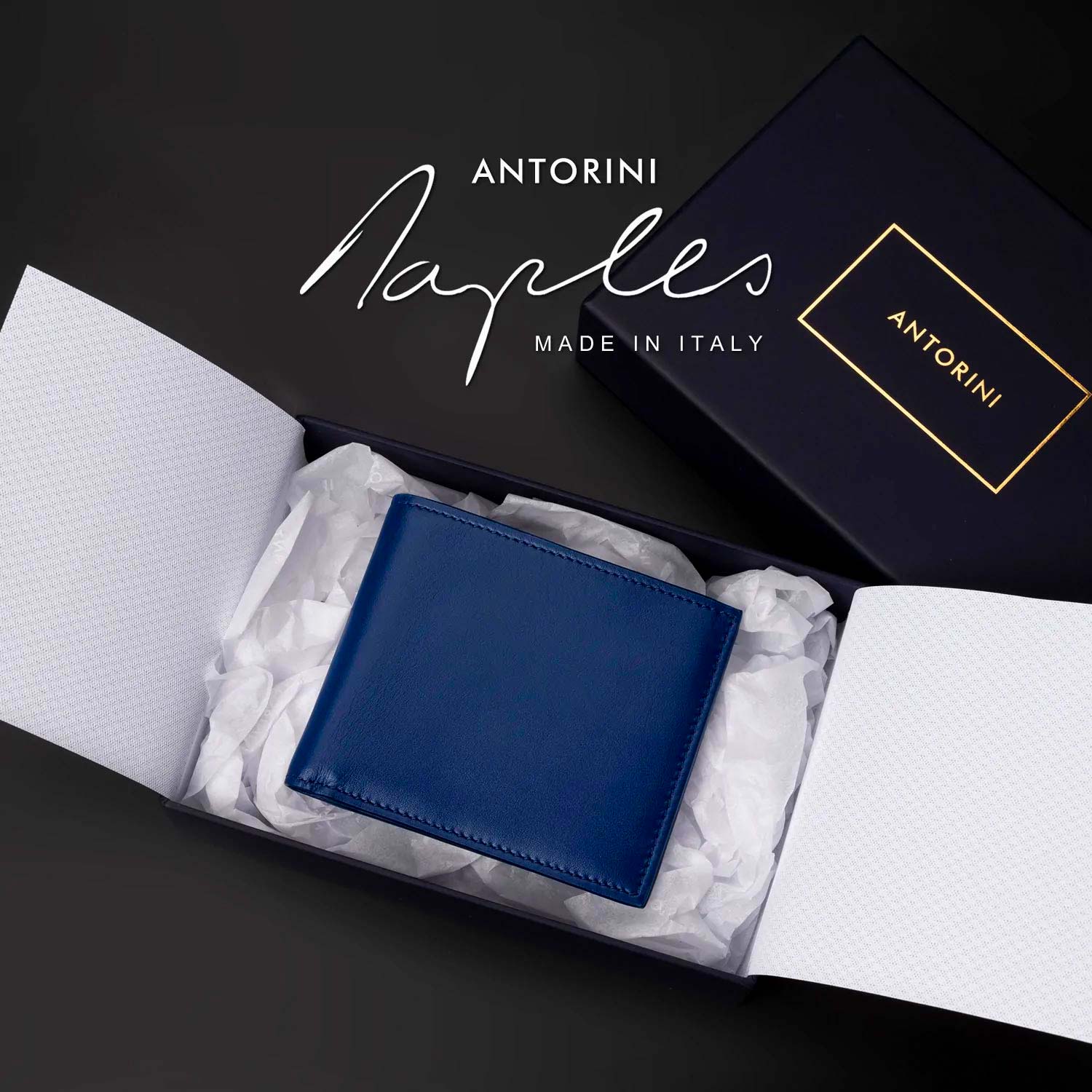 10cc Bifold Wallet in Navy, ANTORINI Naples – ANTORINI®
