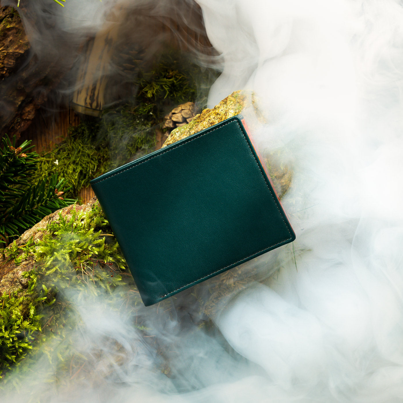 Men's leather wallet ANTORINI Nature Collection, Green Cognac – ANTORINI®