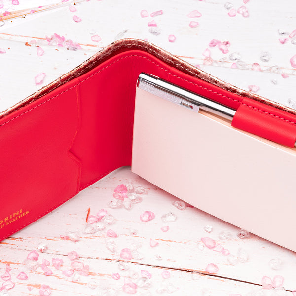 Pocket Leather Notebook in Gold and Red – ANTORINI®